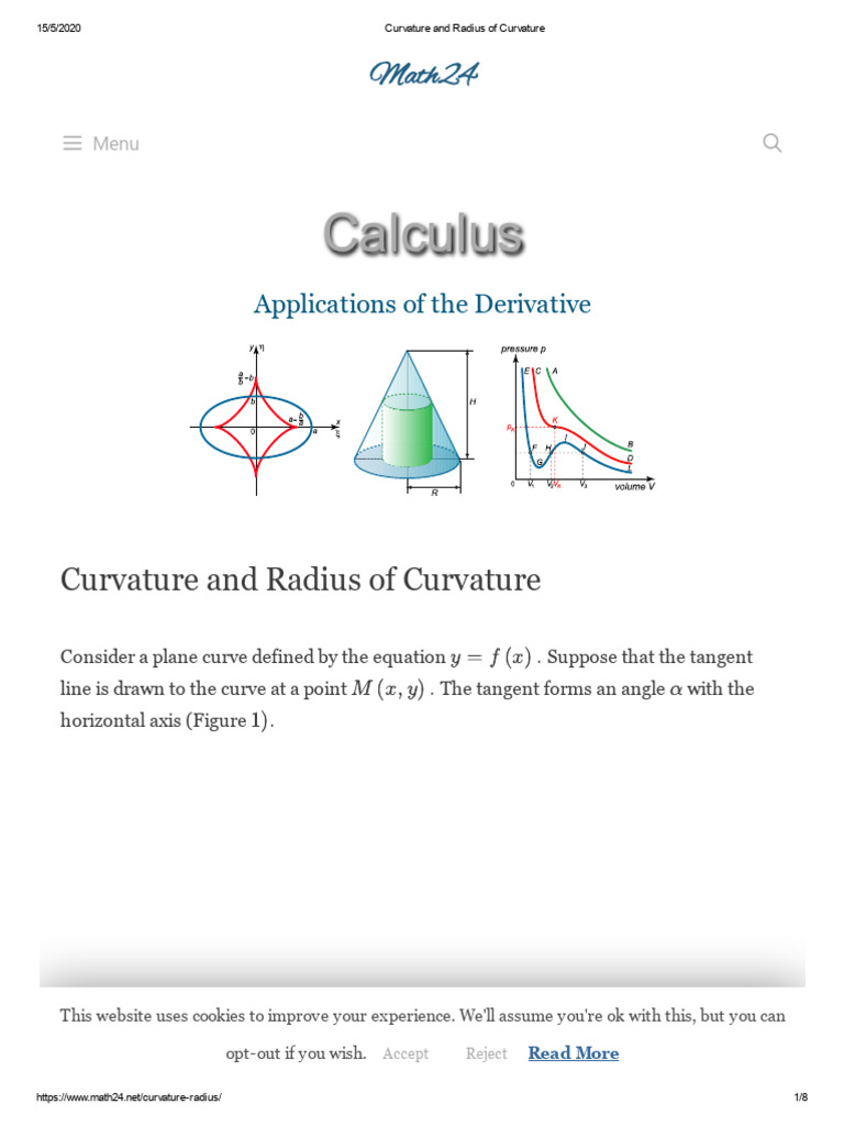 Curvature and Radius of Curvature | PDF | Curvature | Ellipse