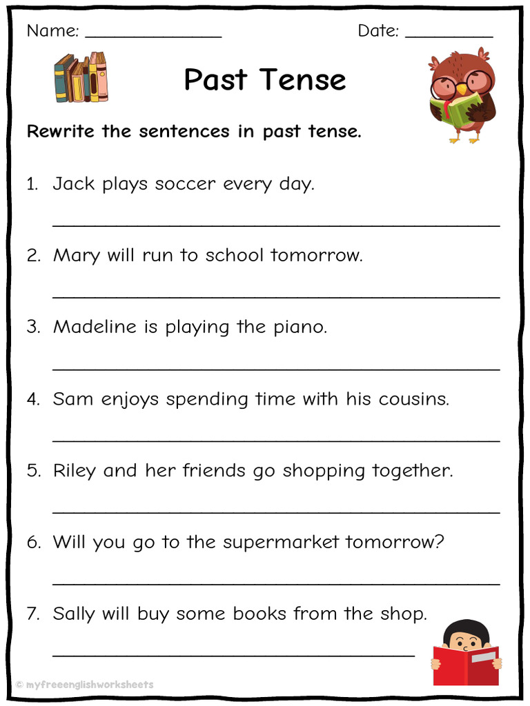 Rewrite The Sentences in Past Tense | PDF