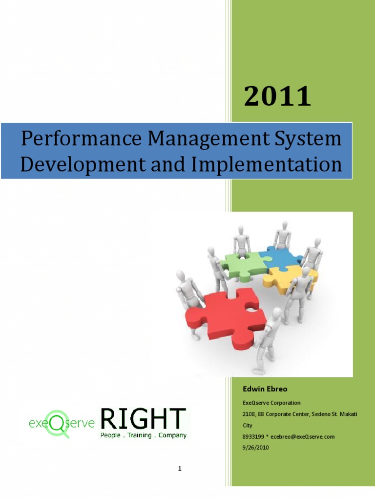 Exeqserve Performance Management System Implementation Pdf Performance Management