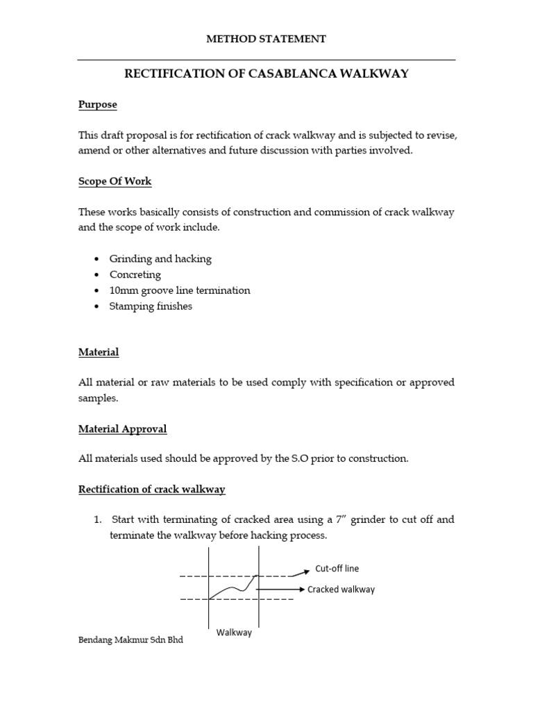 Rectification Work Method Statement | PDF | Home & Garden