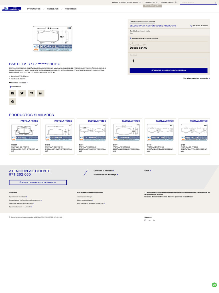 Pastilla D772 Marca Fritec | PDF