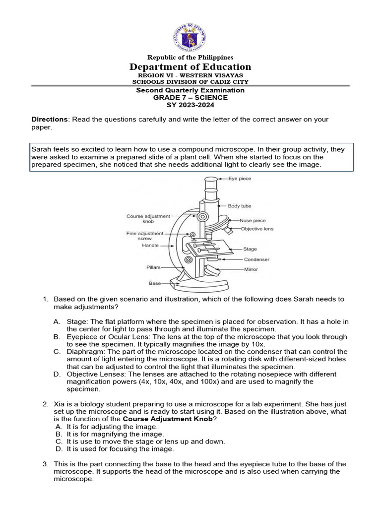 Grade 7_Science_2nd Quarter Test | PDF | Reproduction | Cell (Biology)