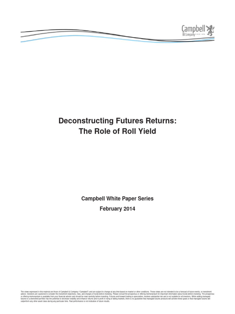 Deconstructing Futures Returns The Role of Roll Yield | PDF | Futures ...