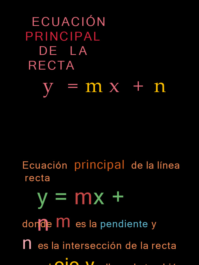 Ecuación de la Recta: Pendiente y Gráfica | PDF | Pendiente | Línea ...
