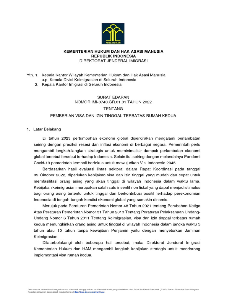 Surat Edaran Nomor IMI-0740 GR 01 01 Tahun 2022 | PDF