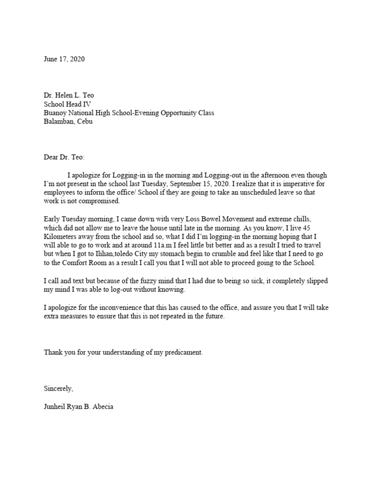 Explaination Letter | PDF