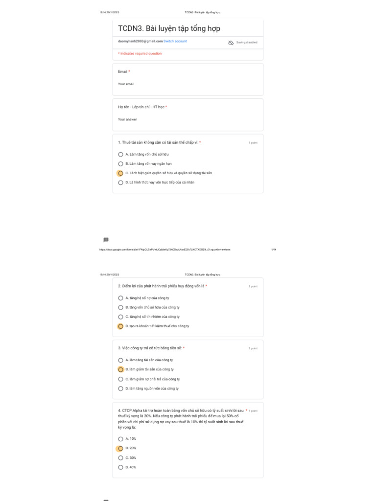 CF3 Bài Tổng Hợp | PDF