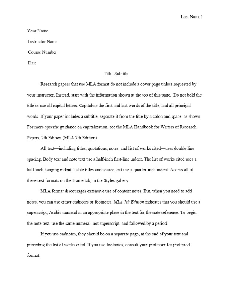 MLA Style Template | PDF | Note (Typography) | Human Communication