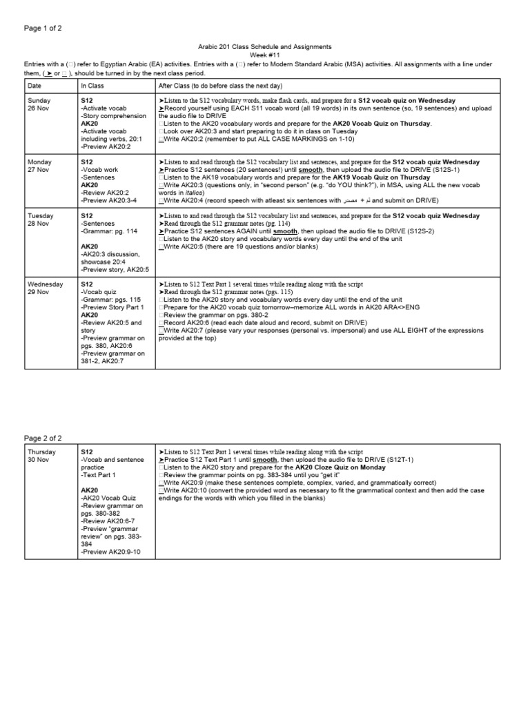 Week 11 Schedule Teacher's | PDF | Cognitive Science | Syntax
