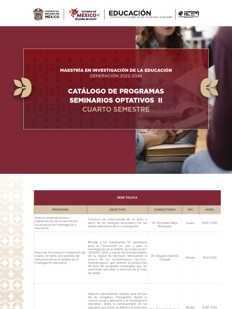 Catálogo de Programas Seminarios Optativos Ii | PDF | Enseñando | Aprendizaje