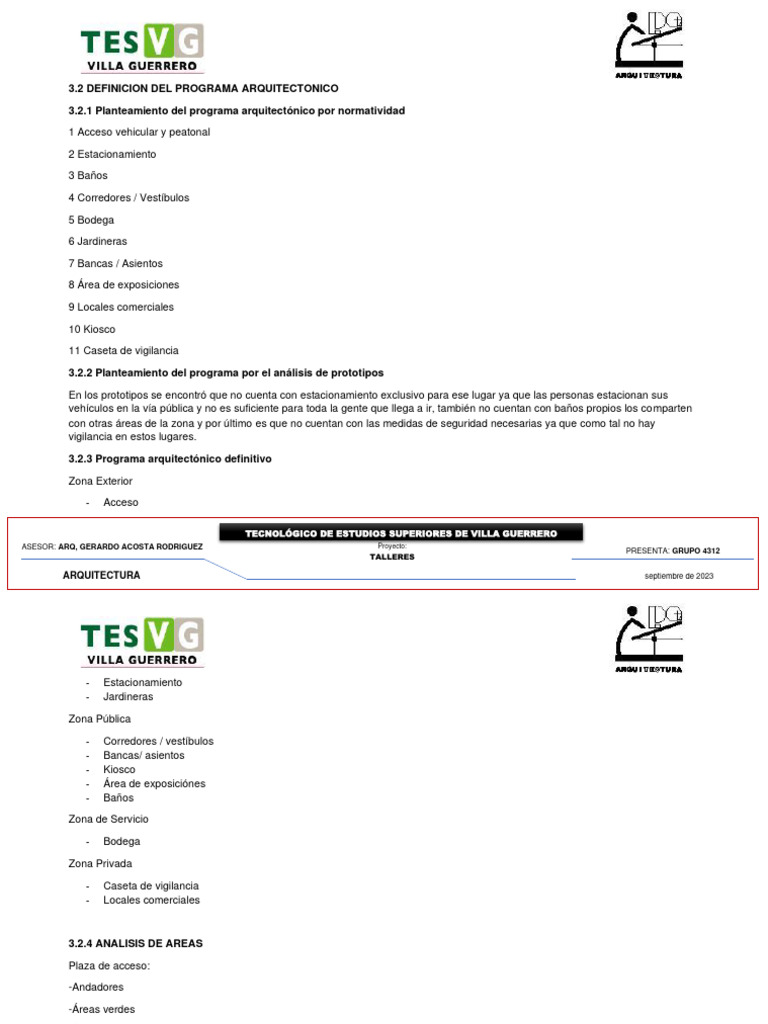 Analisis de Areas y Definicion Del Programa Arq. | PDF