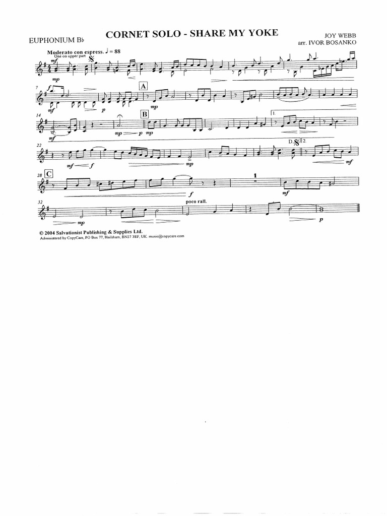 Share My Yoke - Euphonium | PDF
