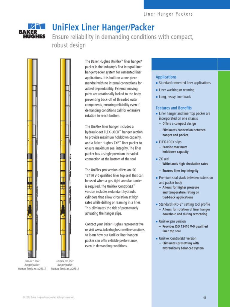 Baker Uniflex Liner Hanger & Packer | PDF | Tools | Equipment