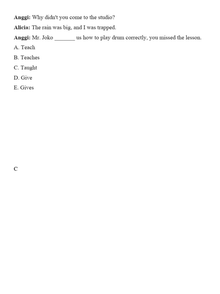 Dialogue Exercises on English Grammar | PDF | Goat