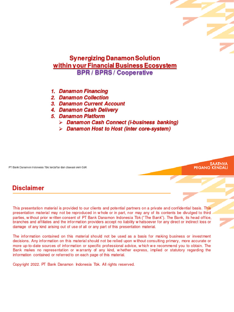 Synergizing Danamon Solution Within BPR BPRS Cooperative Financial ...
