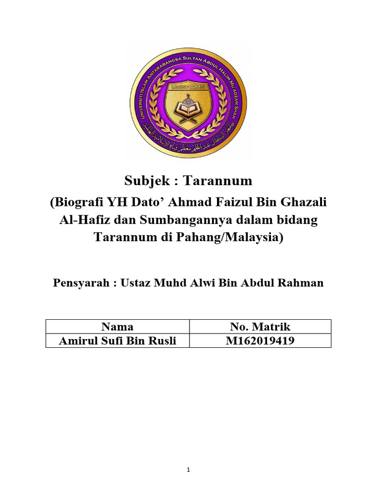 Biografi Dato Ahmad Faizul | PDF