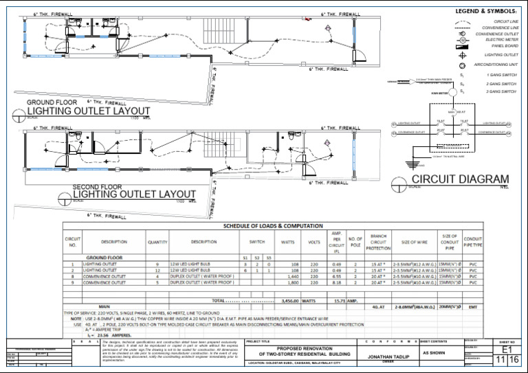 Lighting Outlet Layout: Circuit Diagram | PDF | Manufactured Goods ...