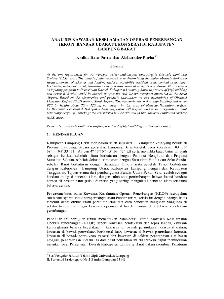 ID Analisis Kawasan Keselamatan Operasi Pen | PDF