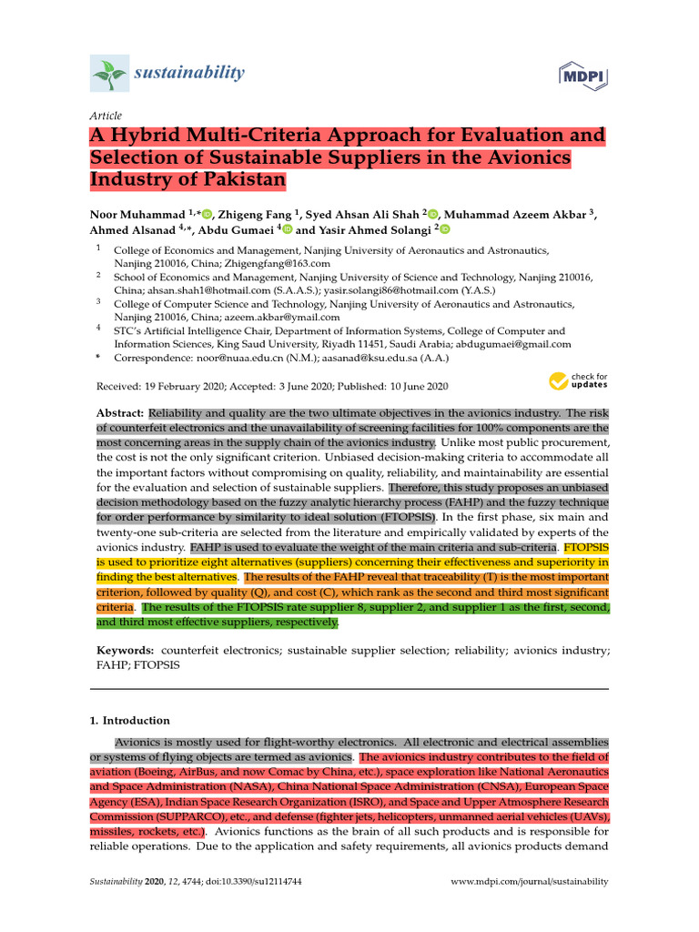 Muhammad Et Al. - 2020 - A Hybrid Multi-Criteria Approach For Evaluation An | Download Free PDF ...