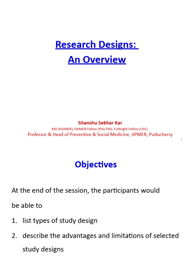 Overview - Study Design - Sitanshu | PDF | Quantitative Research | Hypertension