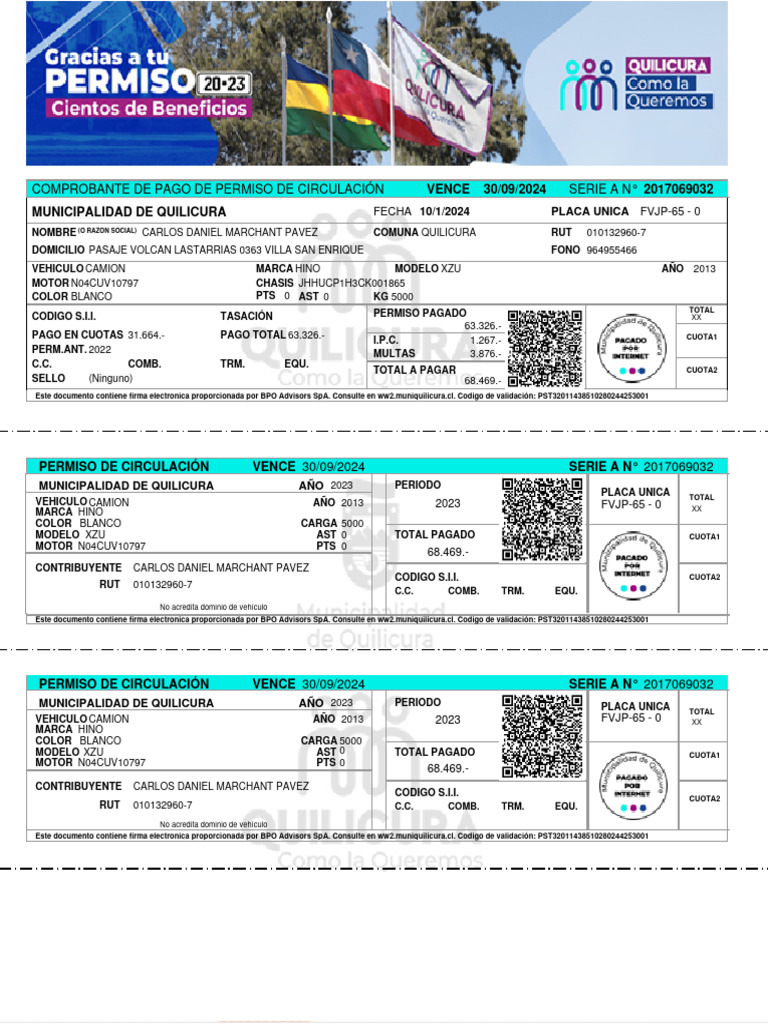 Permiso Camion Quilicura | PDF | Vehículos | Vehículo de motor