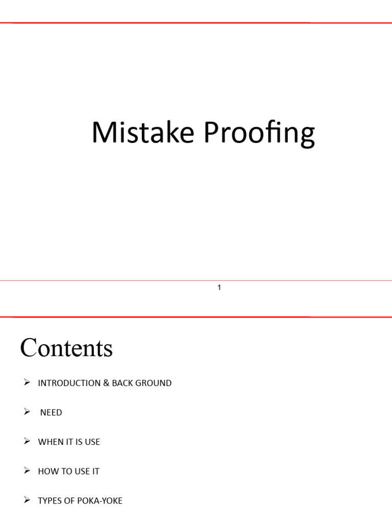 Mistake Proofing | PDF | Error | Switch