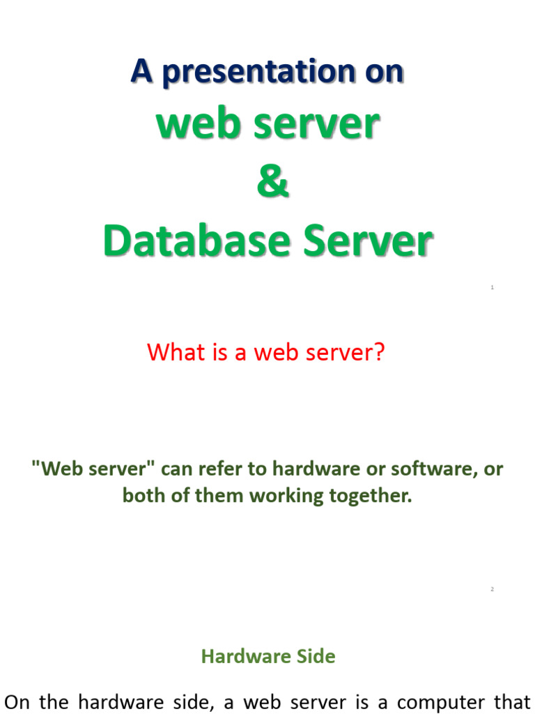 Web & Database Server Basics | PDF | Networking | Internet & Web