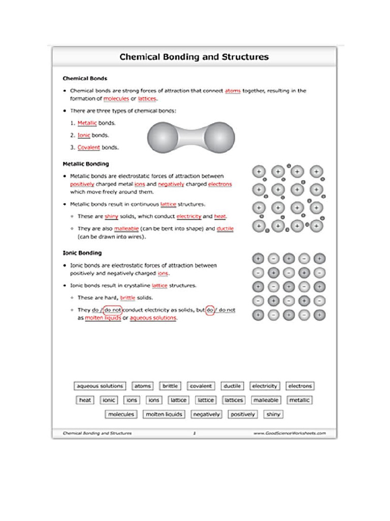 Answer - Chemical Bonding Chemistry Test - Grade 11 | PDF