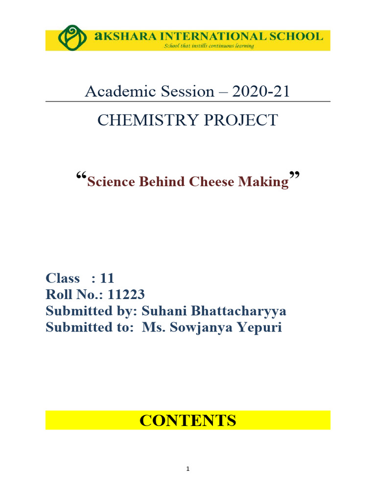 Science Behind Cheese Making (Biology) | PDF | Cheesemaking | Cheese