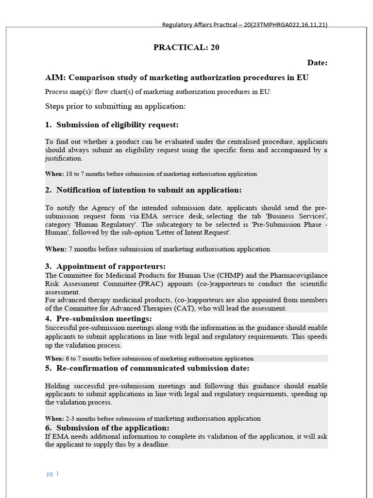 EU Marketing Authorization Procedures Guide | PDF | European ...