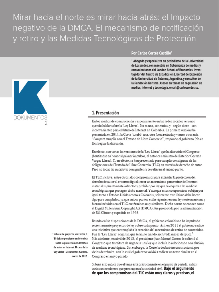 Paper 2 Impacto Negativo DMCA | Descargar gratis PDF | Ley de derechos ...