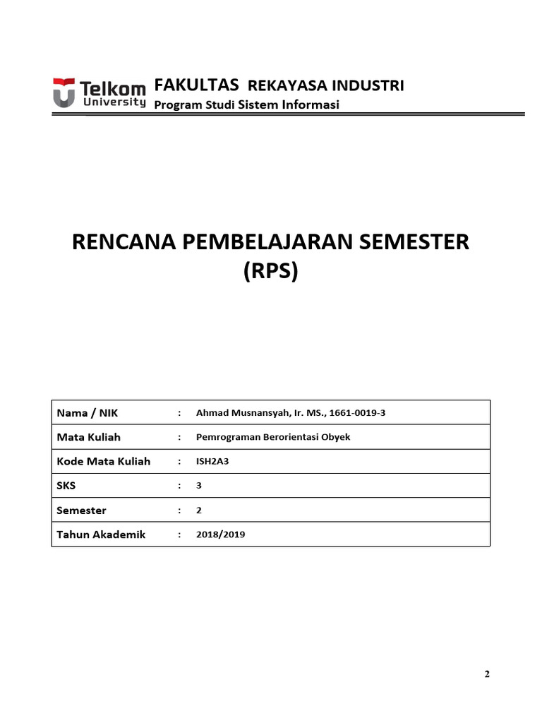 RPS IABEE ISH2A3 Object Oriented Programming | PDF | Komputer
