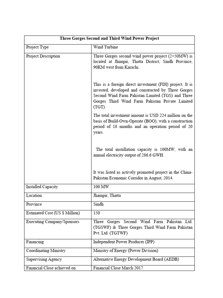 Three Gorges Second and Third Wind Power Project | PDF | Wind Farm | Wind Power