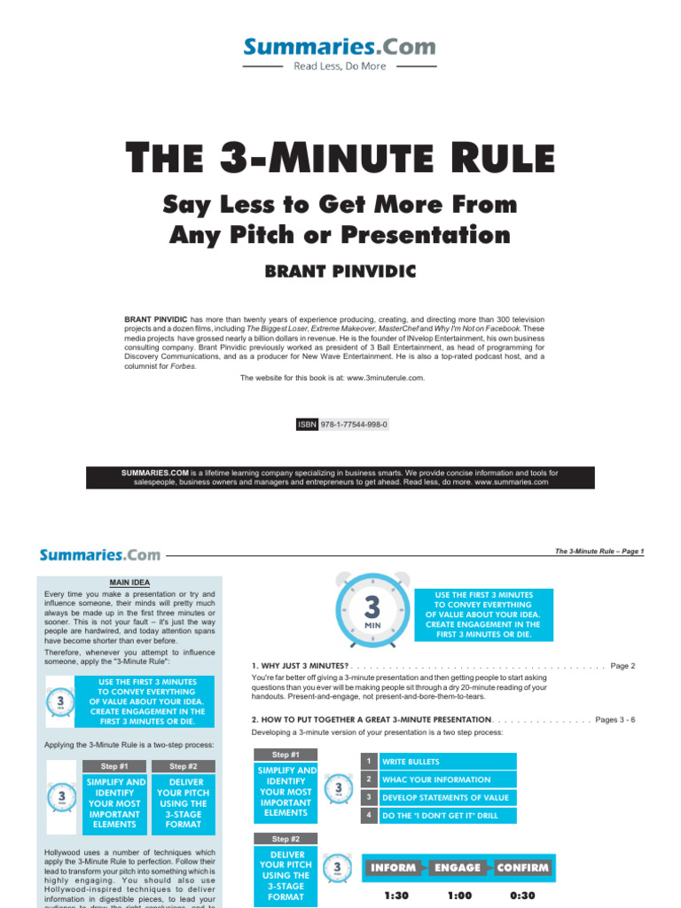 The 3 Minute Rule | PDF | Cognition | Communication