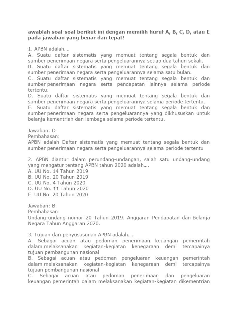 Soal APBN | PDF
