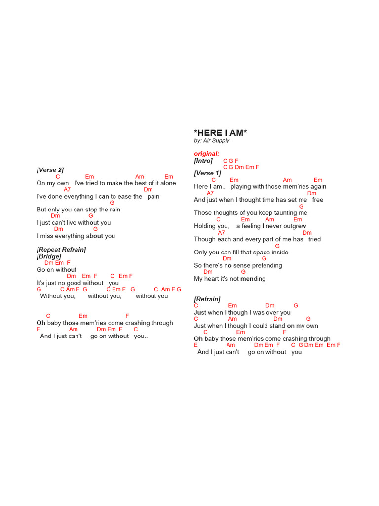 Here I Am | PDF | Musical Forms | Song Forms