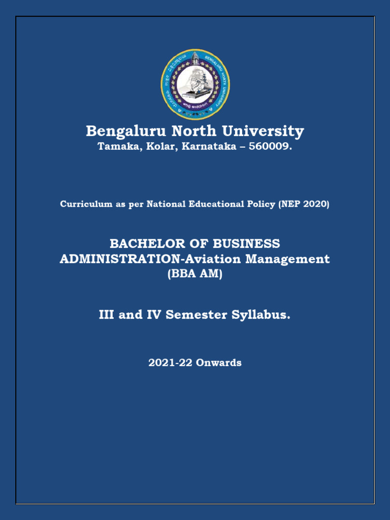 BBA Aviation Management Syllabus 2022-23 | PDF | Statistics | Leadership