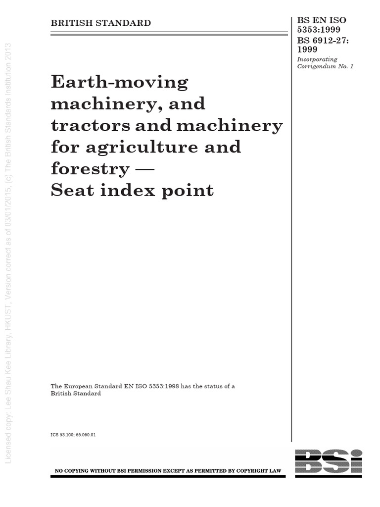 BS en Iso 5353-1999 | PDF | International Organization For Standardization | Standards Organization