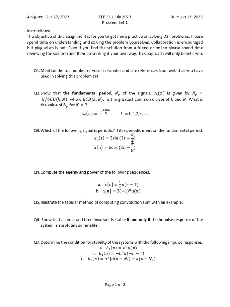 Assignment_1 | PDF | Applied Mathematics | Mathematical Concepts