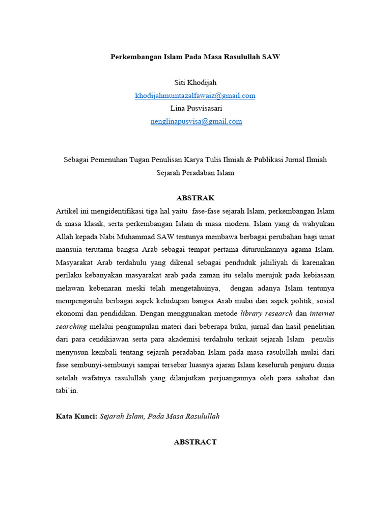 Sejarah Islam Masa Rasulullah | PDF | Politik