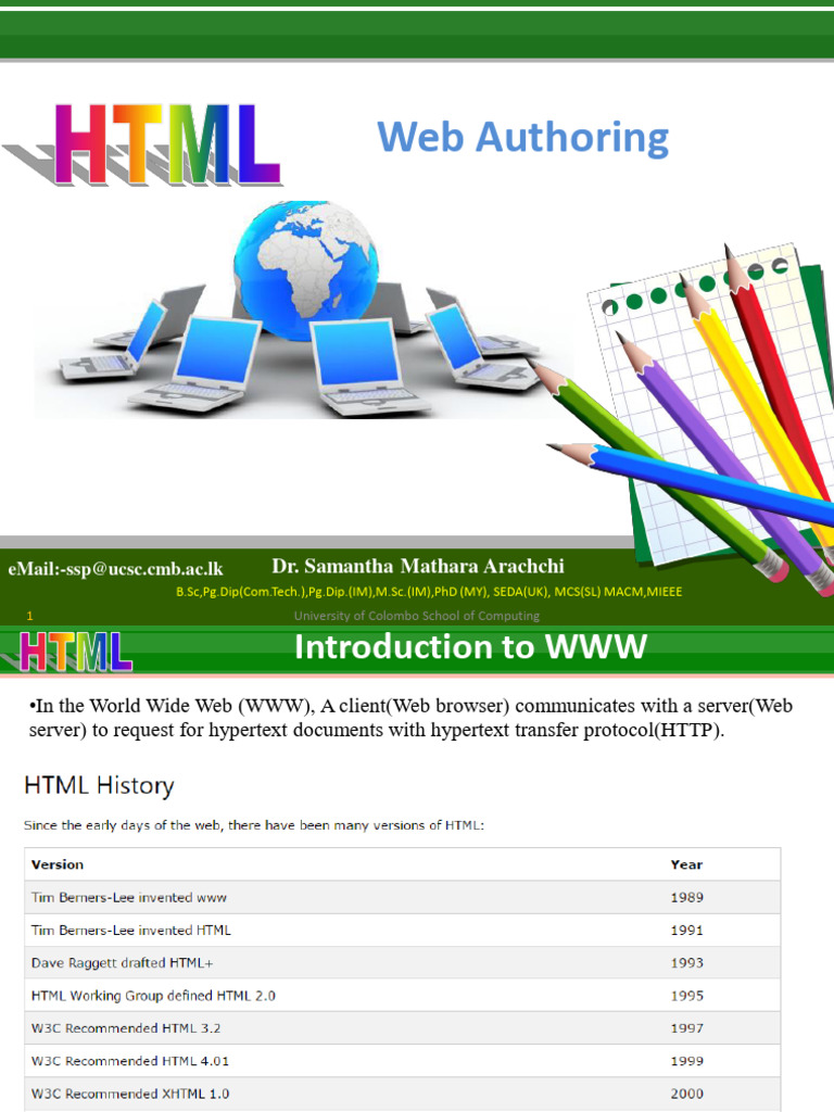 Web Page Design With HTML | PDF | Html Element | Networking