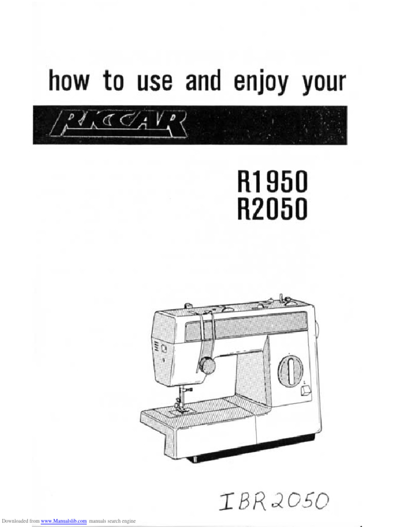 Riccar R1950/R2050 Sewing Machine Instruction Manual | PDF | Internet ...
