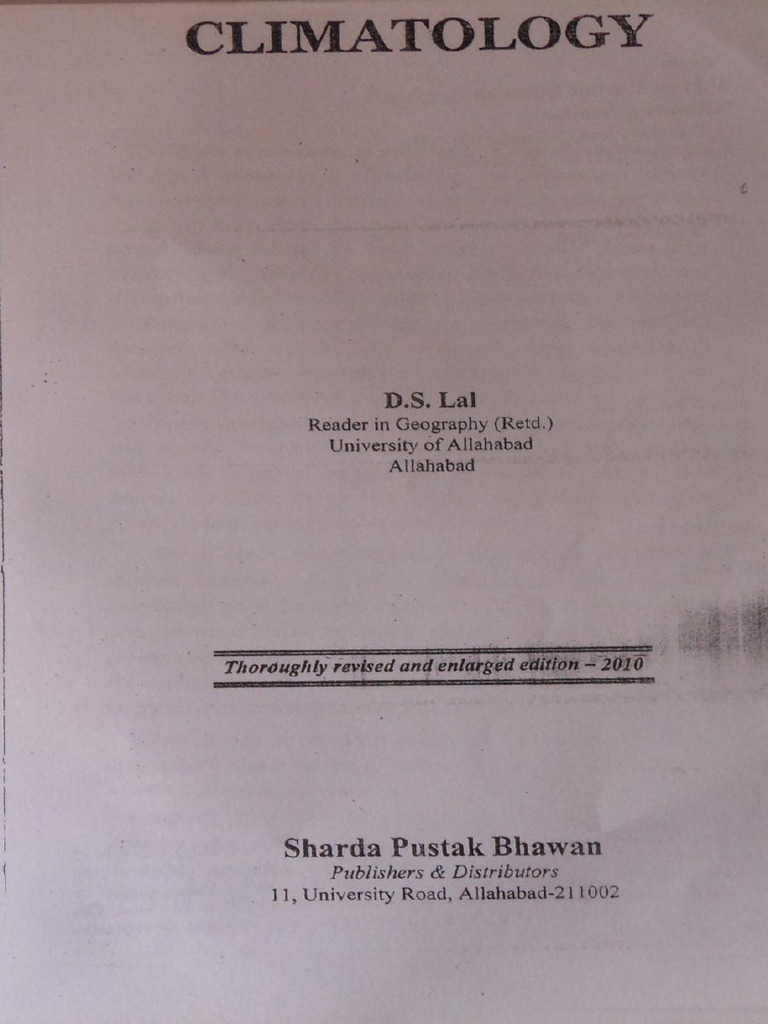 Climatology DS Lal | PDF