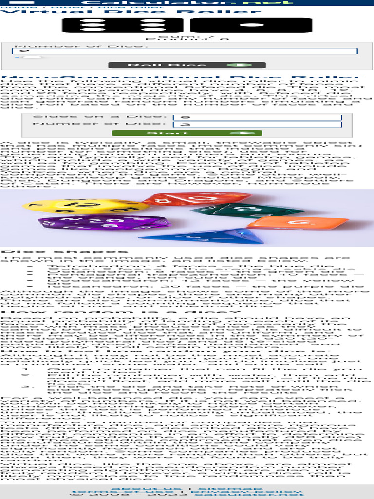 Dice Roller | PDF | Dice