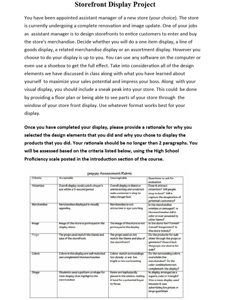 #5 Storefront Display Project | PDF