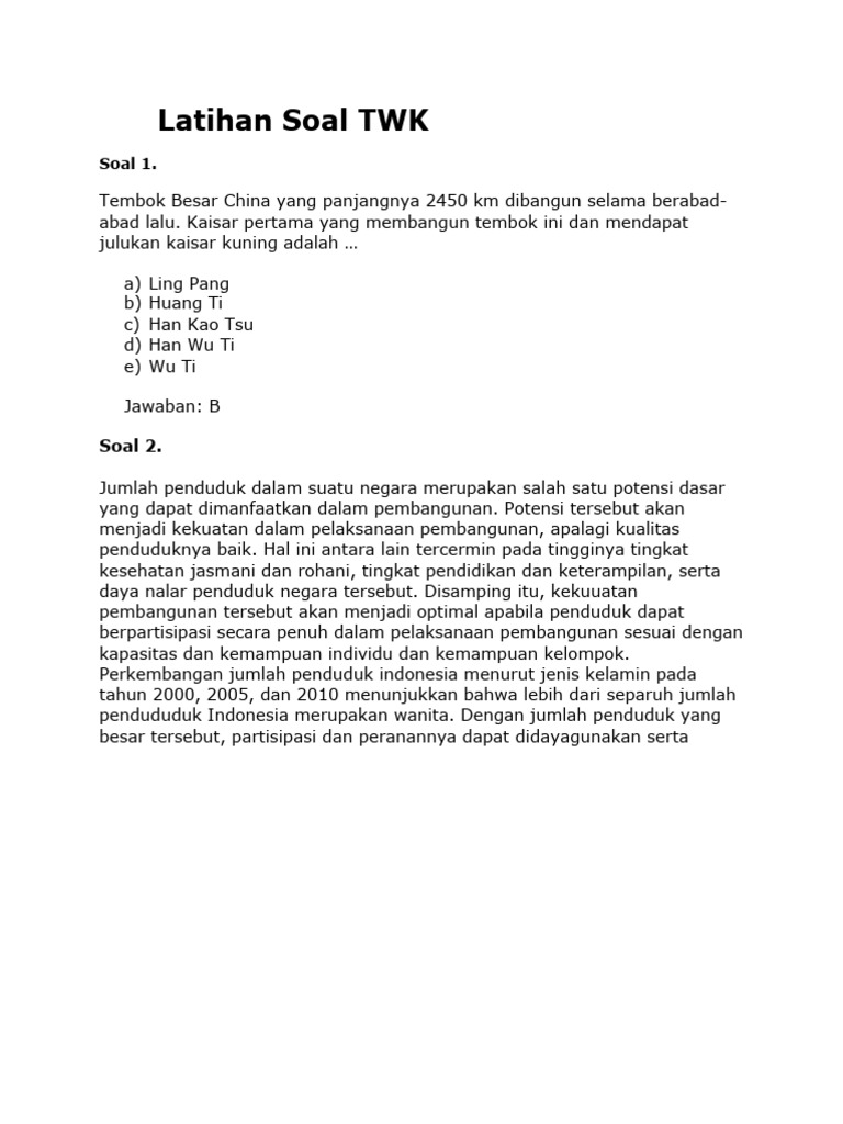Latihan Soal TWK | PDF
