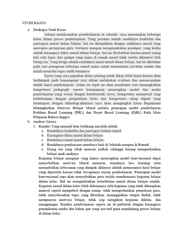 Studi Kasus Yeyen | PDF | Karier & Perkembangan