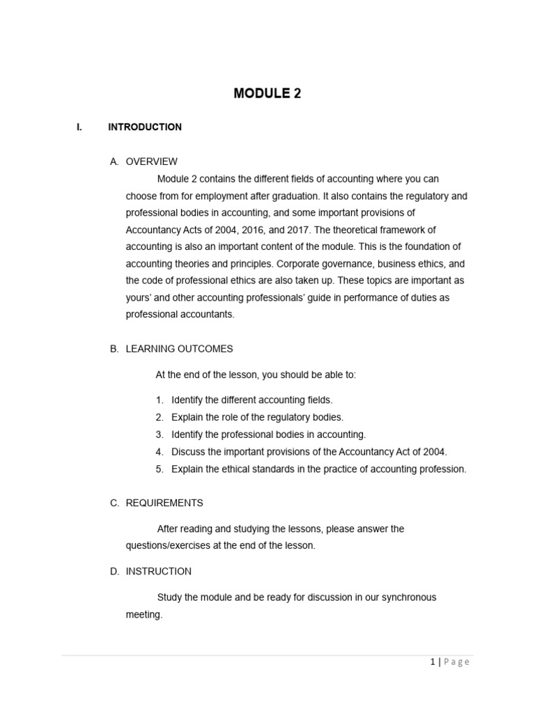 AC 1&2 Module 2 | PDF | Certified Public Accountant | Accounting