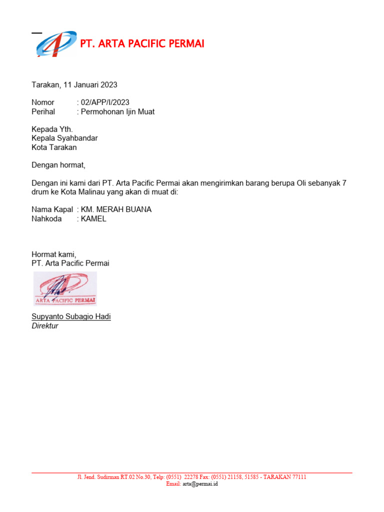 Surat Ijin Muat | PDF