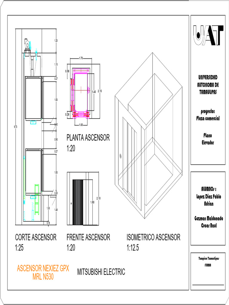 Plano Ascensores Ejemplo | PDF